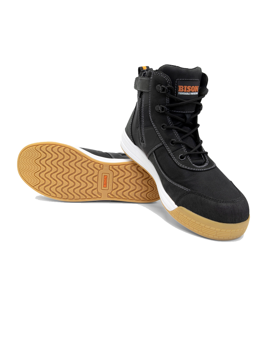 Bison Dune Zip Side Lace Up High Top Safety Shoe | Jimi's Hardware Hub