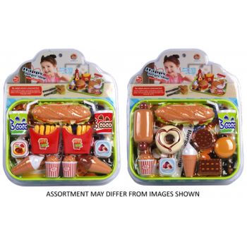 Happy Burger Shop Play Food on Tray assorted