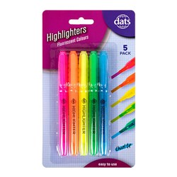 Highlighter Pen 5pk Fluro Mixed Cols Chisel Tip | Jimi's Hardware Hub